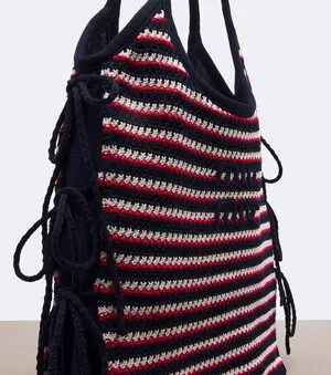 Miu Miu Ivy Crochet Striped Shopper