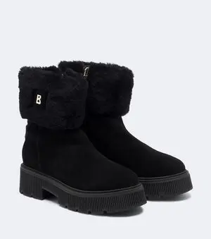 Bogner Turin Suede Shearling Trimmed Boots