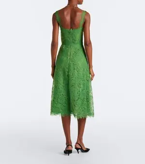 Carolina Herrera Floral Lace Midi Dress