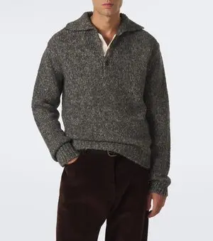 Dolce & Gabbana Wool, Alpaca, And Linen Polo Sweater