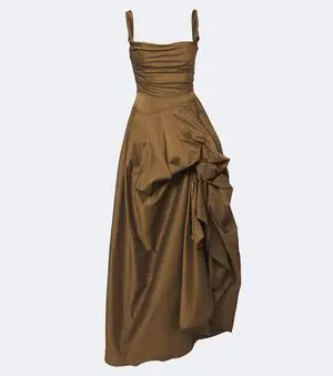 VIVIENNE WESTWOOD Chichi Draped Cotton-blend Bustier Dress - Brown