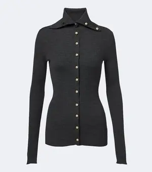 Dolce & Gabbana Embellished Ribbed-knit Wool Cardigan