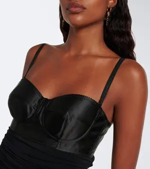 Dolce & Gabbana Ruched Satin Minidress