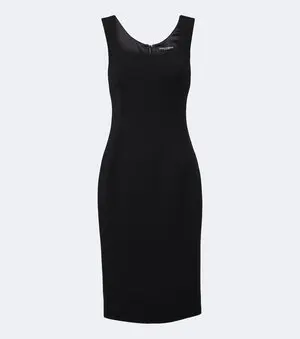Dolce & Gabbana Virgin Wool Midi Dress - Black