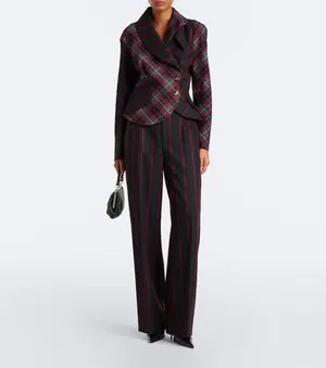 VIVIENNE WESTWOOD Peplum Tartan Wool Jacket