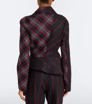 VIVIENNE WESTWOOD Peplum Tartan Wool Jacket