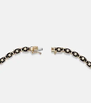 SYDNEY EVAN 14kt Yellow Necklace With Onyx And Diamonds