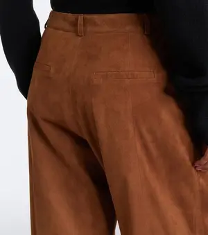 ARMA Dena Pleated Suede Wide-leg Pants