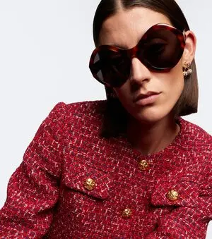 Valentino Garavani L'8 Vlogo Round Sunglasses