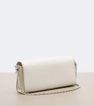 Gucci Horsebit Leather Wallet On Chain - White