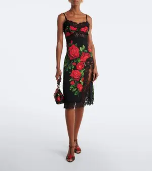 Dolce & Gabbana Charmeuse Silk And Cotton-blend Slip Dress