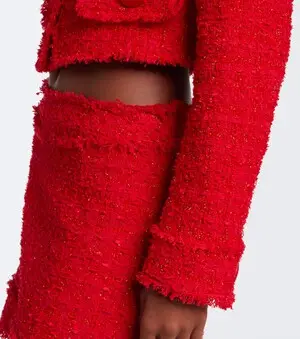 Dolce & Gabbana Cropped Cotton-blend Tweed Jacket