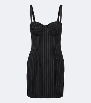 Dolce & Gabbana Pinstriped Wool And Silk-blend Bustier Dress