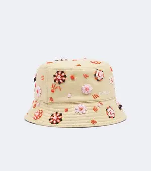 Prada Embroidered Canvas Bucket Hat