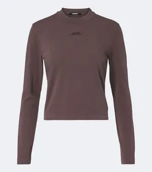 Jacquemus Gros Grain Cotton-blend Jersey T-shirt - Brown