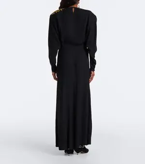 Isabel Marant Étoile Samsha Embellished Crepe Maxi Dress