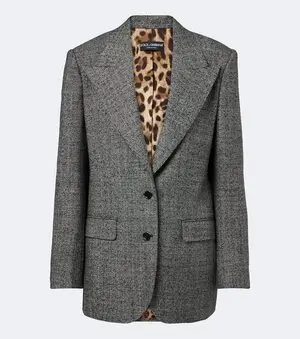 Dolce & Gabbana Virgin Wool Tweed Blazer - Grey