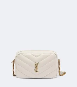 Saint Laurent Loulou Medium Leather Camera Bag - White