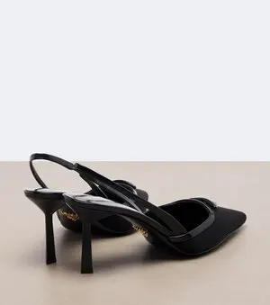 Prada Leather-trimmed Slingback Pumps