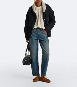 Isabel Marant Étoile Pimia Fleece-trimmed Denim Jacket