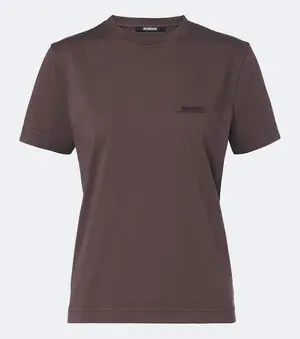 Jacquemus Gros Grain Cotton Jersey T-shirt - Brown