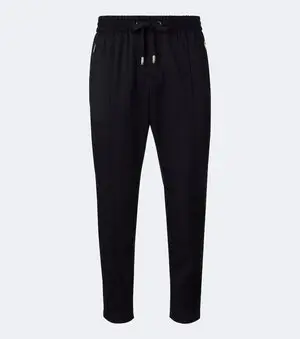 Dolce & Gabbana Wool-blend Gabardine Tapered Pants - Blue