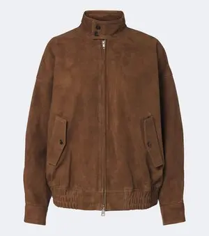 AGOLDE Blair Suede Blouson Jacket - Brown