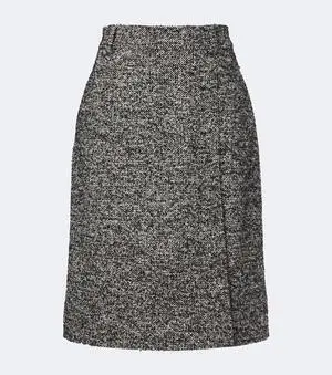 Dolce & Gabbana Wool, Silk, And Alpaca-blend Tweed Pencil Skirt - Black