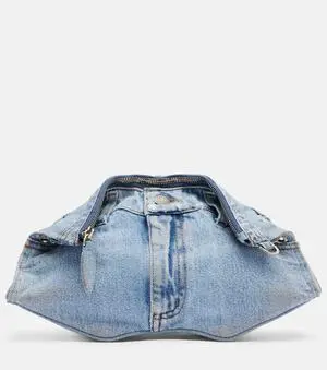Alexander McQueen Manta Small Denim Shoulder Bag - Blue