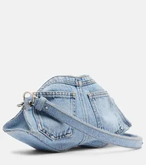 Alexander McQueen Manta Small Denim Shoulder Bag
