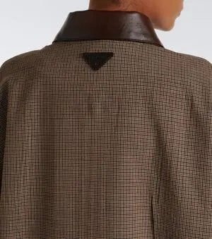 Prada Houndstooth Virgin Wool Blouson Jacket