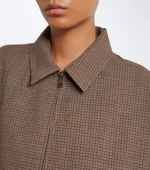 Prada Houndstooth Virgin Wool Blouson Jacket