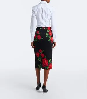 Dolce & Gabbana Floral Silk-blend Pencil Skirt