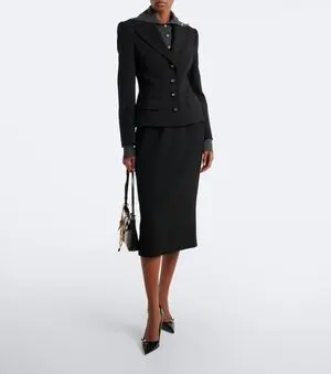 Dolce & Gabbana Virgin Wool Pencil Skirt