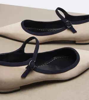 Manolo Blahnik Suede Ballet Flats