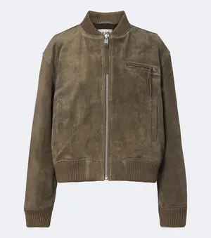 ARMA Elysia Suede Bomber Jacket - Green
