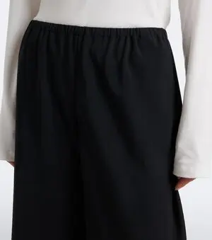 THE ROW Cosmo Cropped Wide-leg Wool Trousers