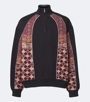 Dries Van Noten Cotton And Wool Half-zip Sweater - Multicoloured