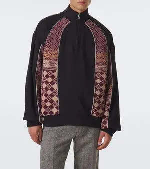 Dries Van Noten Cotton And Wool Half-zip Sweater