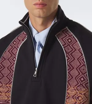 Dries Van Noten Cotton And Wool Half-zip Sweater