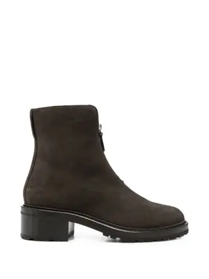 THE ROW Hike Suede Leather Zip-up Ankle Boots - Brown