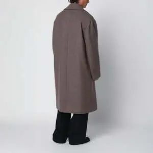 Dries Van Noten Taupe Double-breasted Coat In A Wool Blend