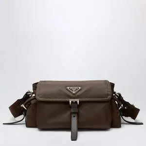 Prada Explore Medium Bag In Re-nylon In Burnt Color - Brown
