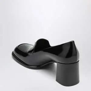 Prada Brushed Leather Heeled Loafers