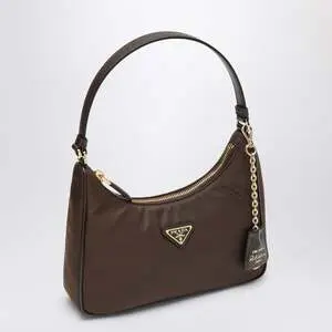 Prada Re-edition 2005 Bag In Re-nylon And Saffiano In Burnt Color - Brown