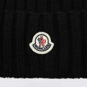 Moncler Cable-knit Wool Beanie With Logo