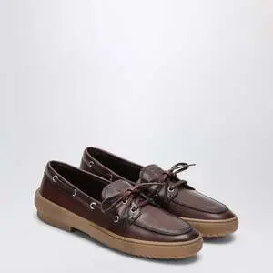 Miu Miu Coffee-coloured Deck Boat Shoes