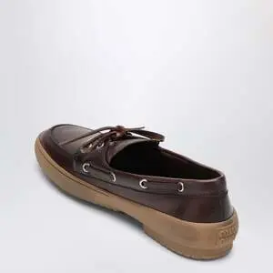 Miu Miu Coffee-coloured Deck Boat Shoes