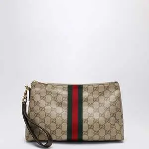 Gucci Gg Pouch With Web Stripe - Black