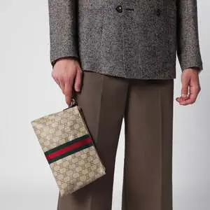 Gucci Gg Pouch With Web Stripe
